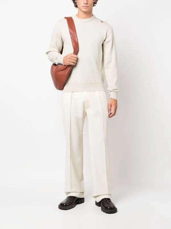 JIL SANDER Cut-out Wool Jumper - Neutrals