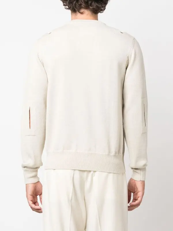 JIL SANDER Cut-out Wool Jumper - Neutrals