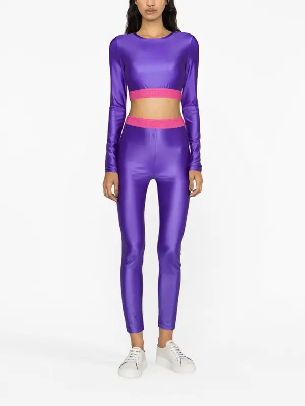 Versace Logo-underband Crop Top - Purple