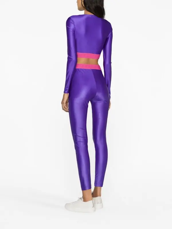 Versace Logo-underband Crop Top - Purple