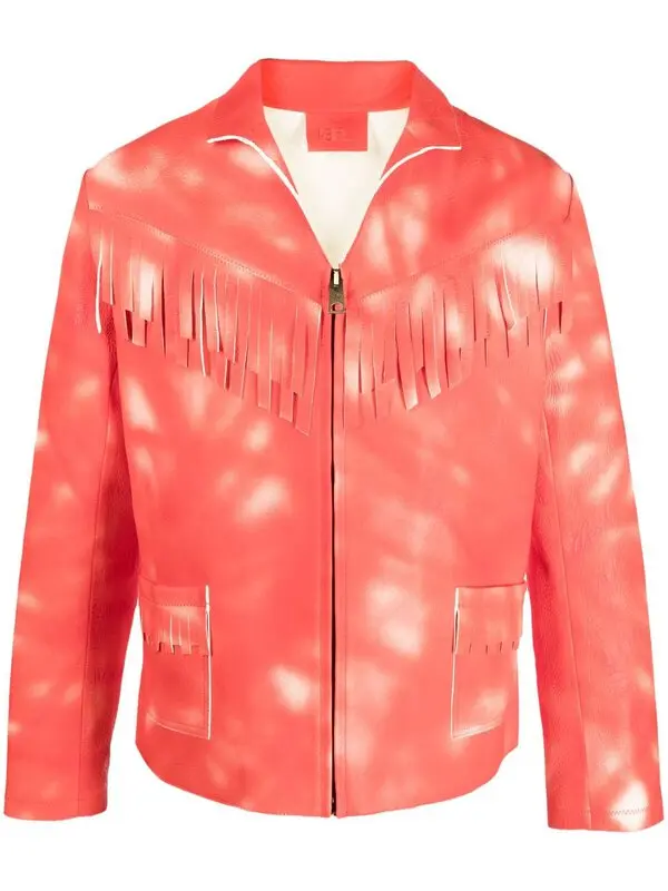 ERL Tie-dye Print Leather Jacket