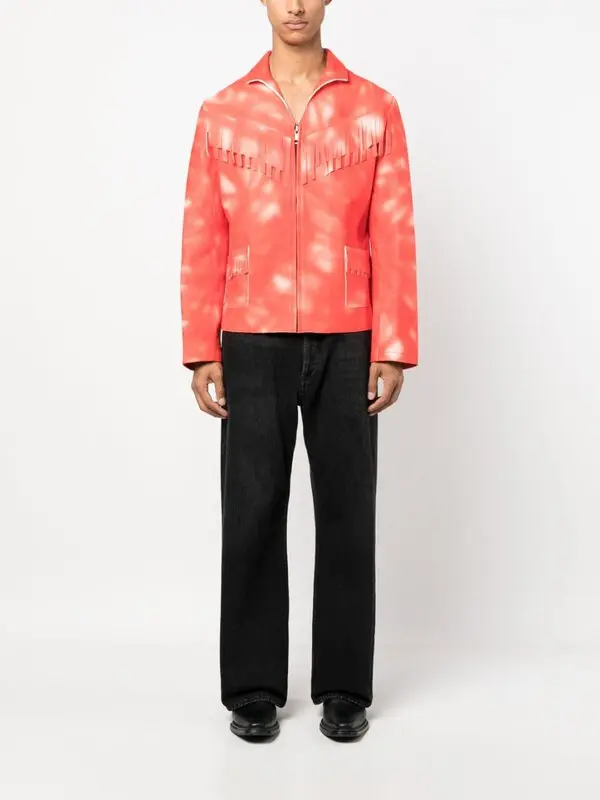 ERL Tie-dye Print Leather Jacket