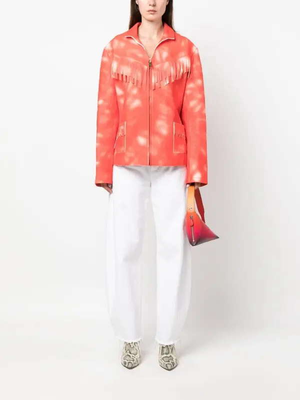 ERL Tie-dye Print Leather Jacket