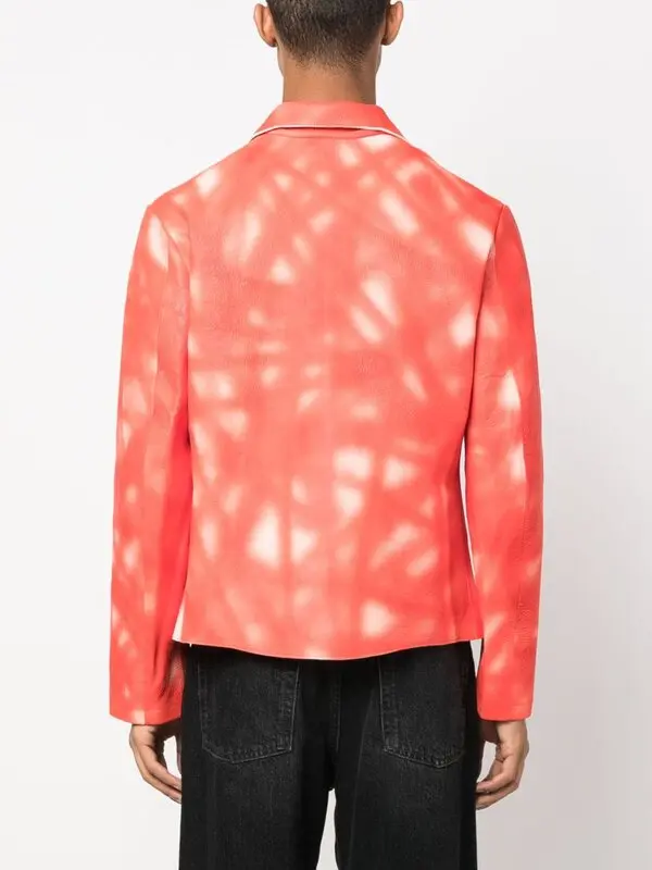 ERL Tie-dye Print Leather Jacket