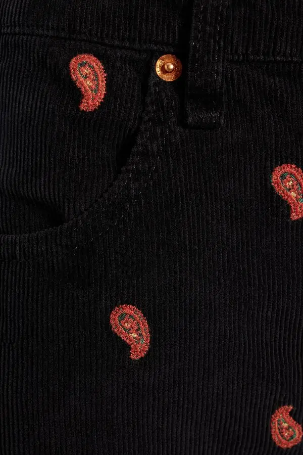 RE/DONE Embroidered Corduroy Flared Pants