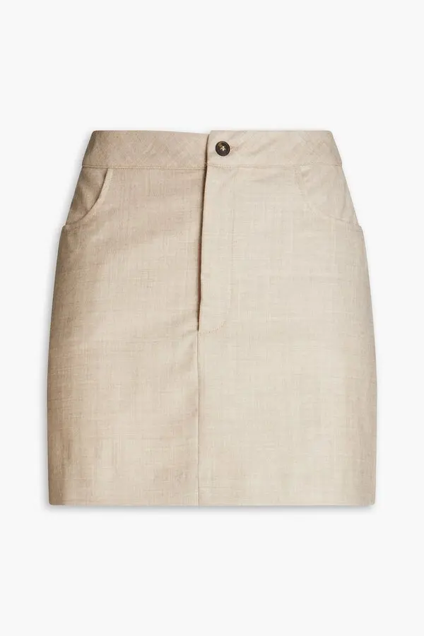 LOULOU STUDIO Hornby Woolblend Twill Mini Skirt