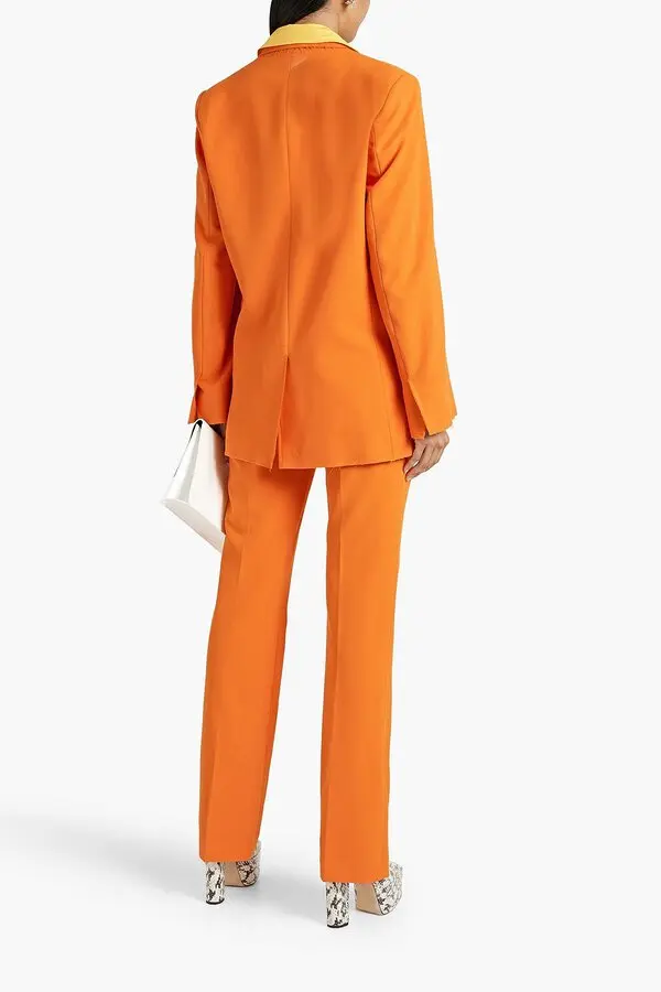 FRAME Twill Blazer With Frayed Trims
