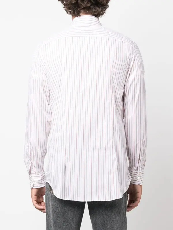 Etro Logo-embroidered Striped Shirt - Neutrals
