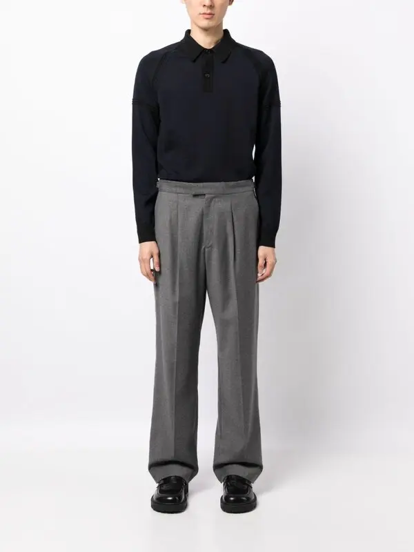 Dunhill Long Raglan-sleeve Wool Polo Shirt