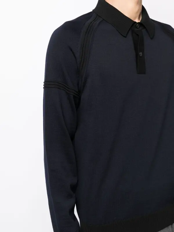 Dunhill Long Raglan-sleeve Wool Polo Shirt