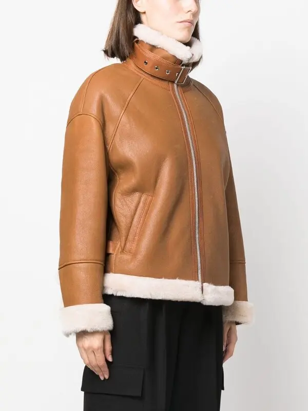 LISKA Zip-front Shearling Jacket