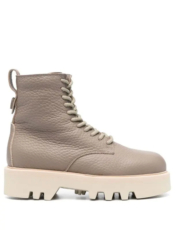 Furla Rita Lace-up Combat Boots - Neutrals