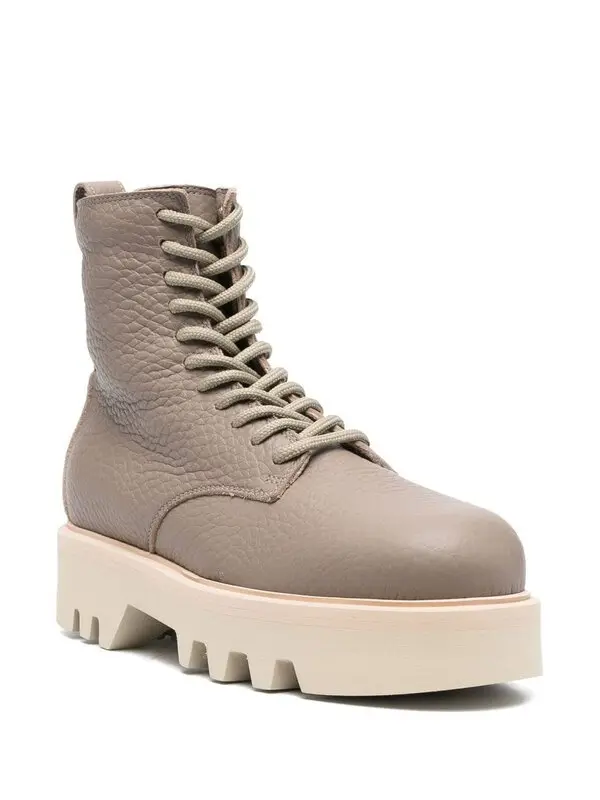 Furla Rita Lace-up Combat Boots - Neutrals