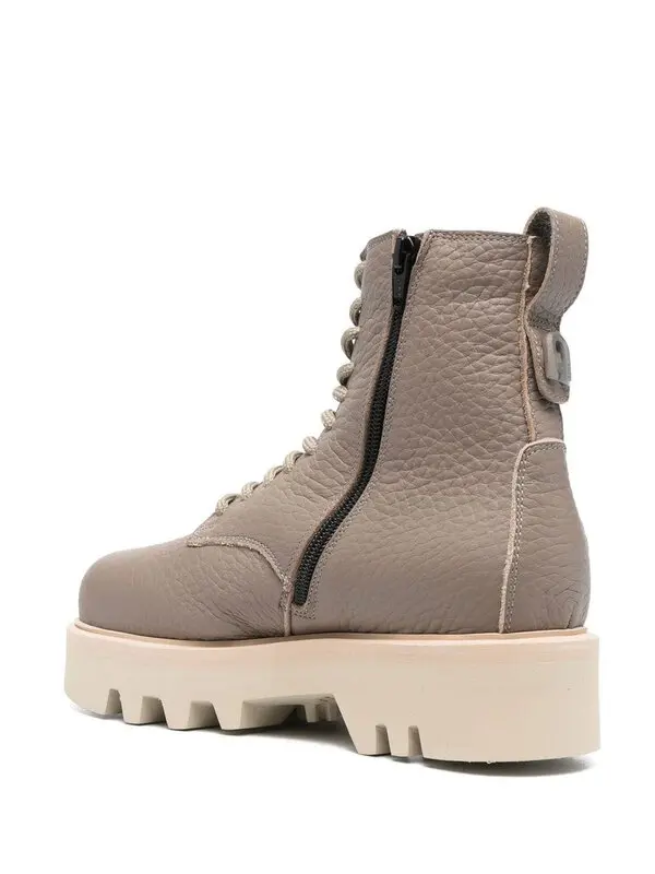Furla Rita Lace-up Combat Boots - Neutrals