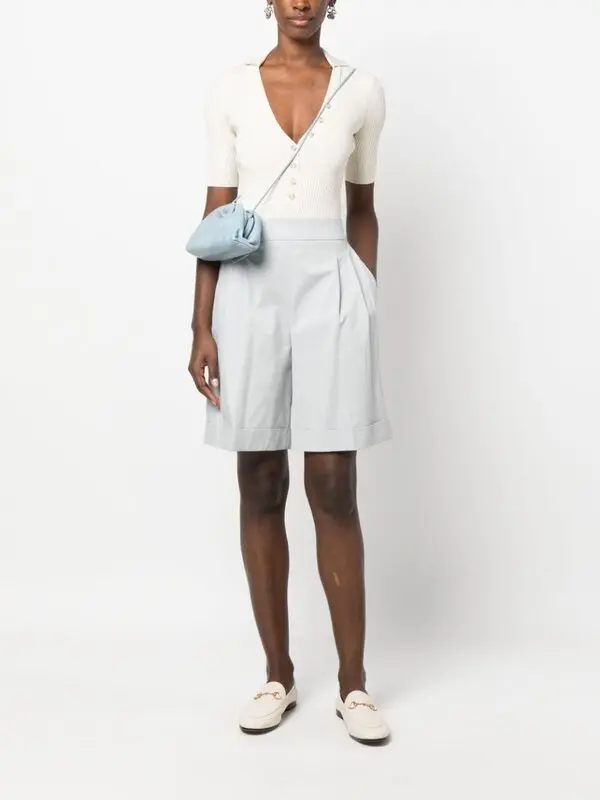 Eleventy Cotton-blend Tailored Shorts - Blue