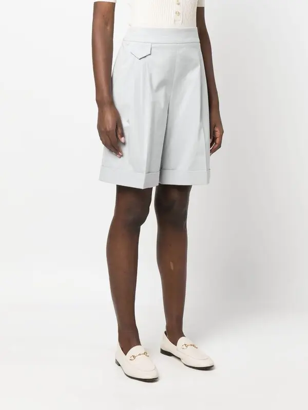 Eleventy Cotton-blend Tailored Shorts - Blue