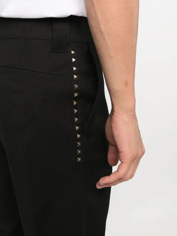 Valentino Garavani Rockstud-embellished Tailored Trousers - Black