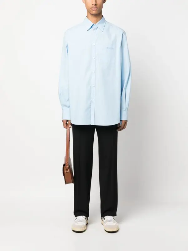 Valentino Garavani Logo-embroidered Cotton Shirt