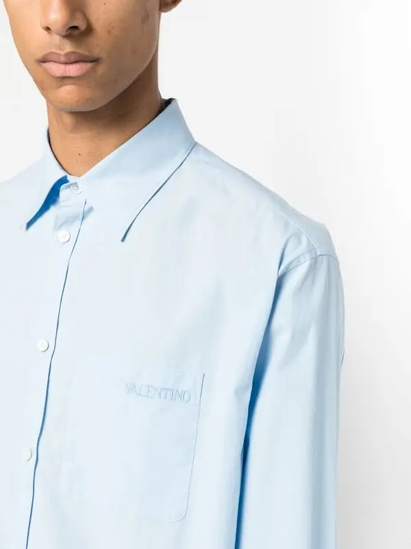 Valentino Garavani Logo-embroidered Cotton Shirt