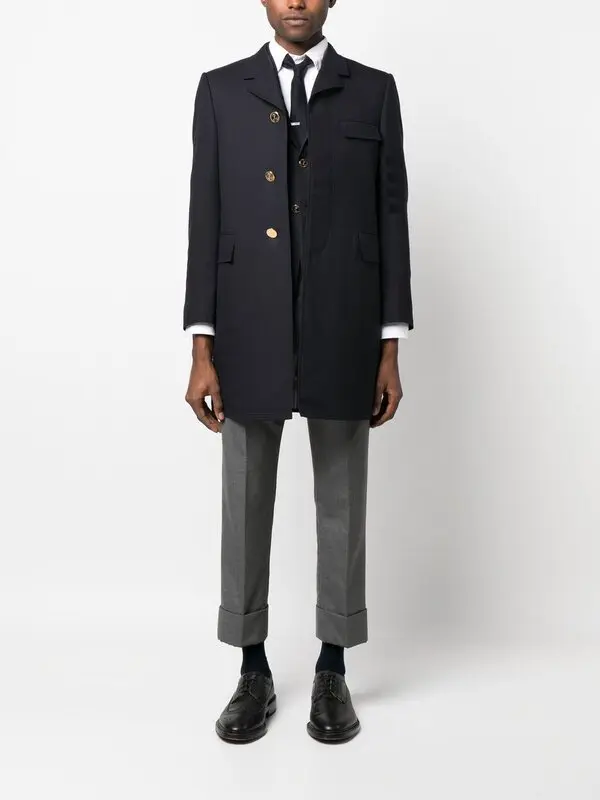 Thom Browne Stripe-detail Single-breasted Coat