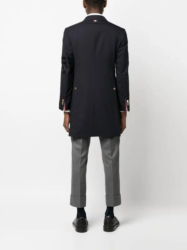 Thom Browne Stripe-detail Single-breasted Coat