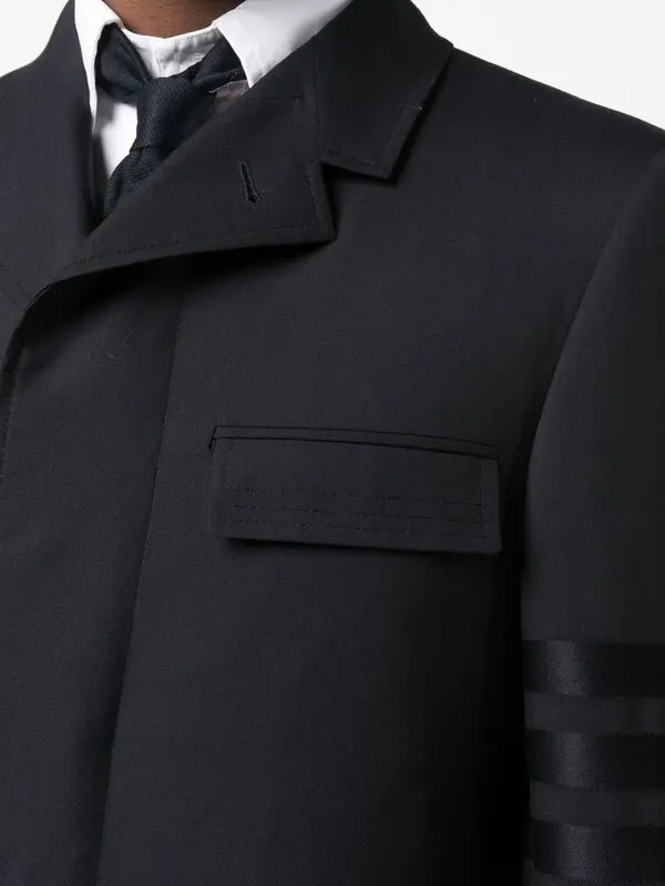 Thom Browne Stripe-detail Single-breasted Coat