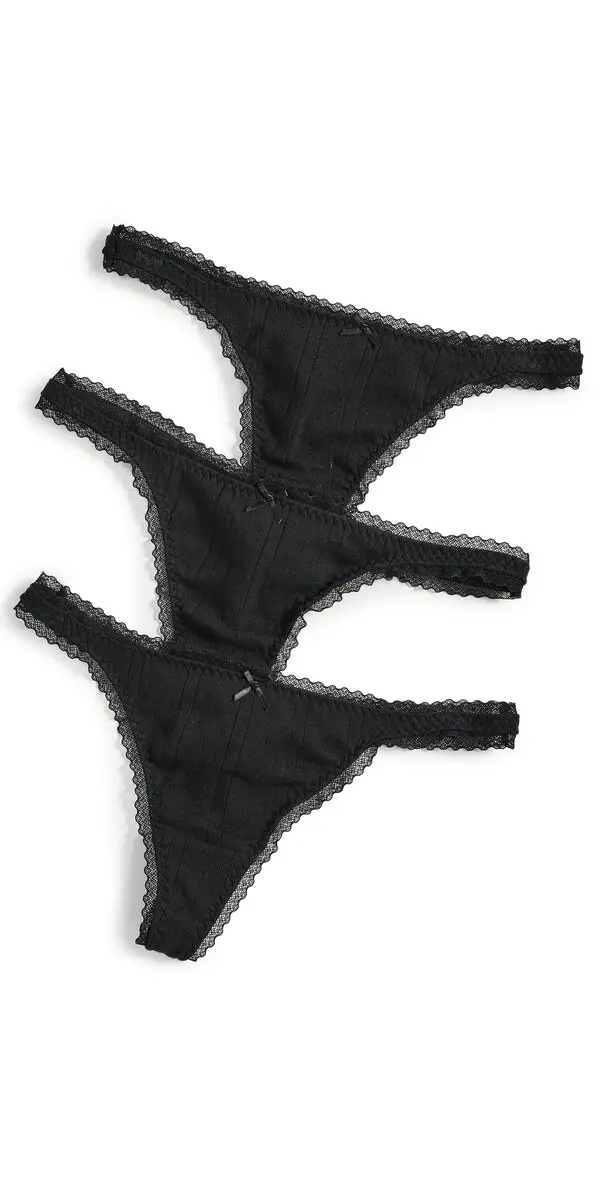 COUCOU The Thong 3 Pack - Black
