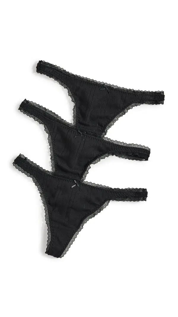 COUCOU The Thong 3 Pack - Black