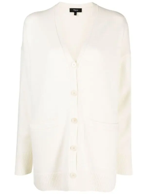 Theory Fine-knit Elbow-patch Cardigan