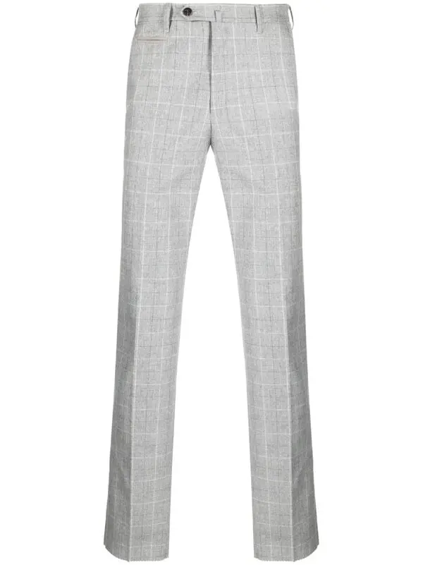 Corneliani Grid-pattern Straight-leg Trousers