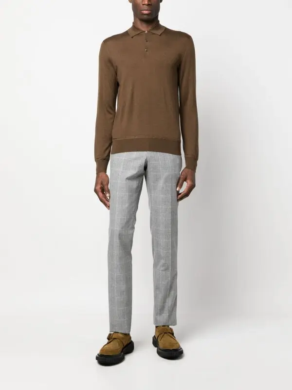Corneliani Grid-pattern Straight-leg Trousers