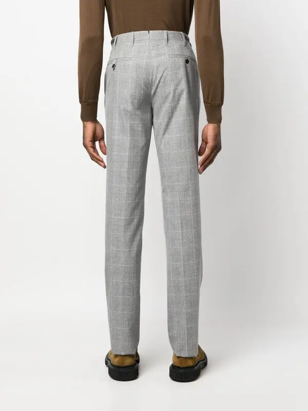 Corneliani Grid-pattern Straight-leg Trousers