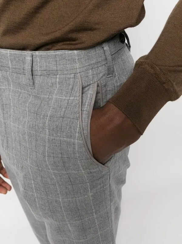 Corneliani Grid-pattern Straight-leg Trousers
