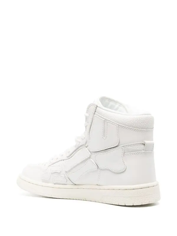 Amiri Skel Appliqué Leather High-top Sneakers - White