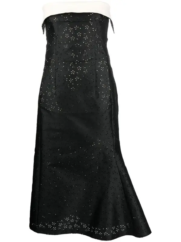 Philosophy Di Lorenzo Serafini Pointelle Knit Midi Dress - Black