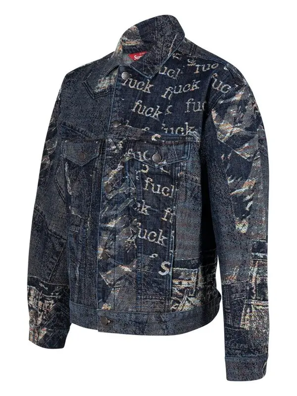 Supreme Archive Denim Jacquard Trucker Jacket - Blue | Editorialist