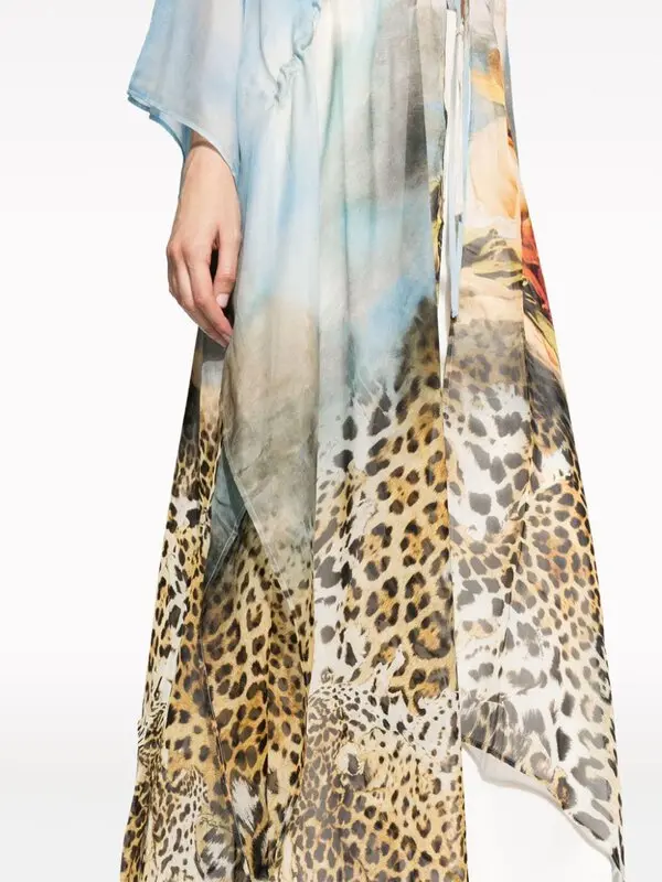 Roberto Cavalli Graphic-print Silk Kaftan