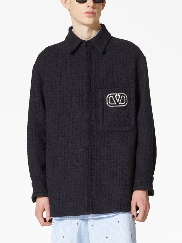 Valentino Garavani Vlogo Signature Tweed Shirt Jacket