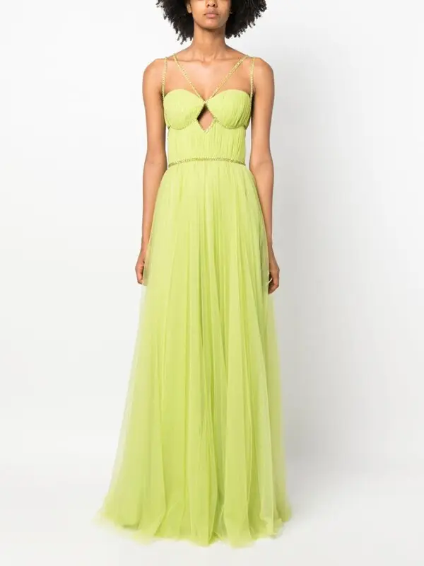 RAYANE BACHA Winnie Bead-trim Maxi Dress