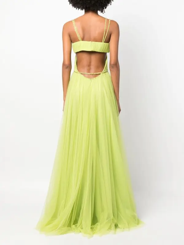 RAYANE BACHA Winnie Bead-trim Maxi Dress