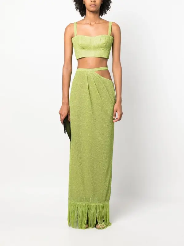 RAYANE BACHA Cut-out Metallic Maxi Dress