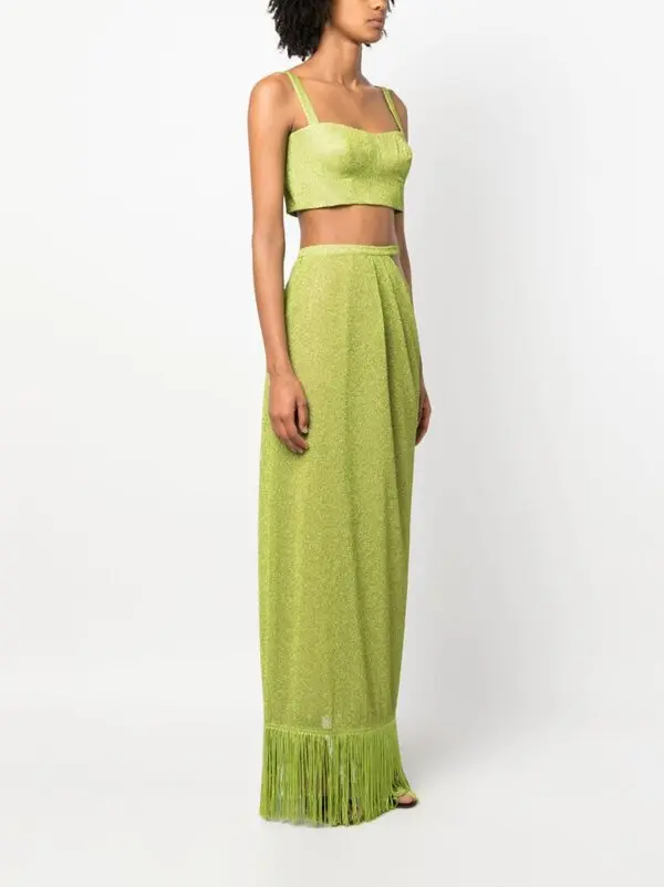RAYANE BACHA Cut-out Metallic Maxi Dress