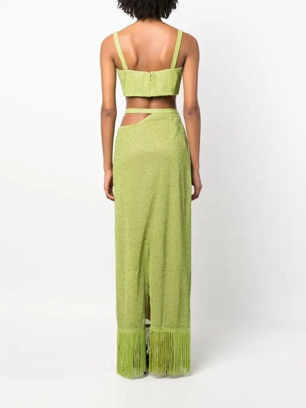 RAYANE BACHA Cut-out Metallic Maxi Dress