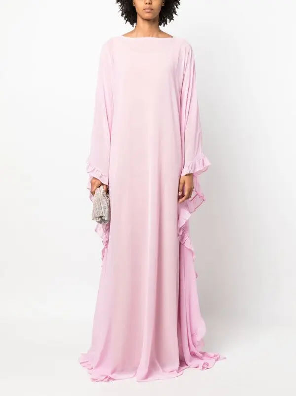 RAYANE BACHA Tula Semi-sheer Draped Dress