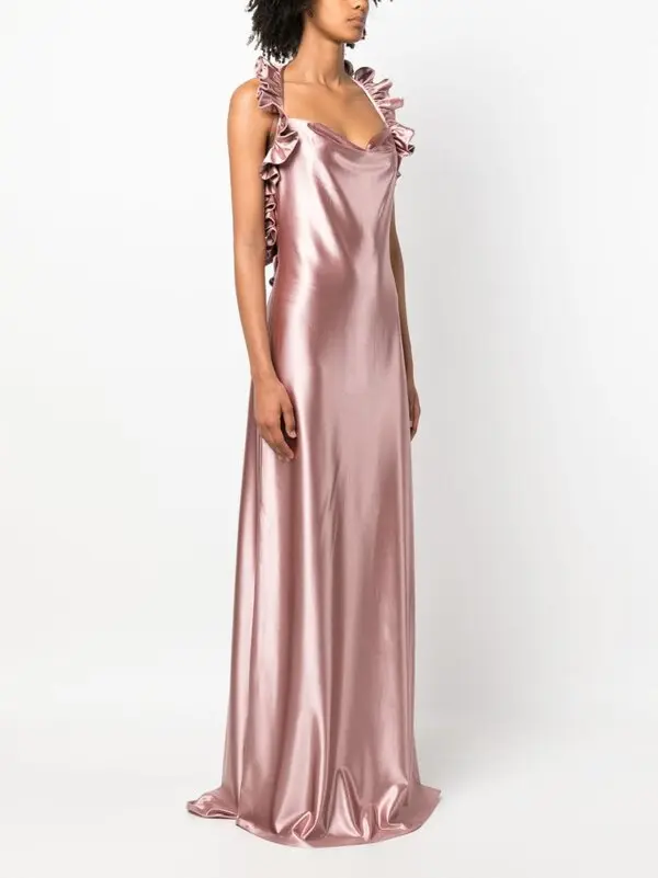RAYANE BACHA Iris Satin Maxi Dress