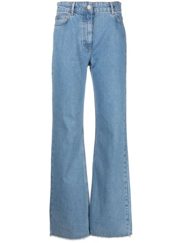 Moschino Raw-cut Mid-rise Flared Jeans - Blue