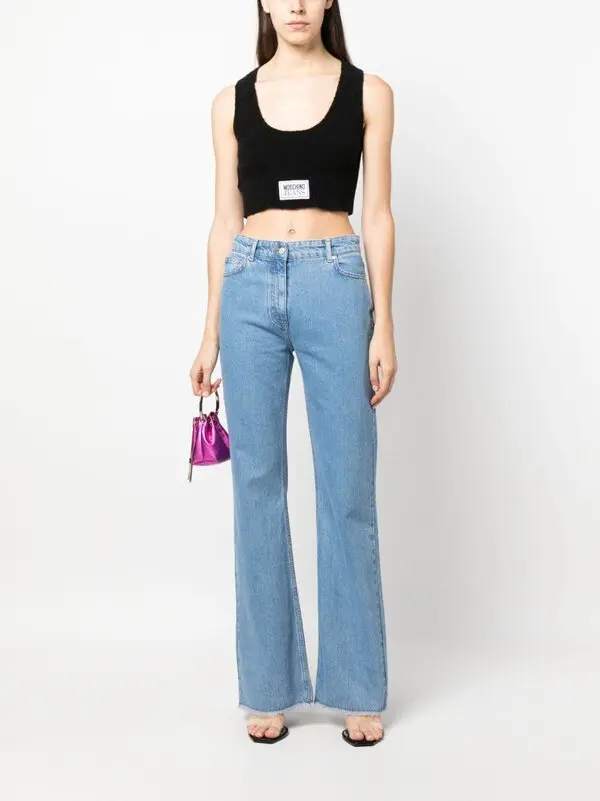 Moschino Raw-cut Mid-rise Flared Jeans