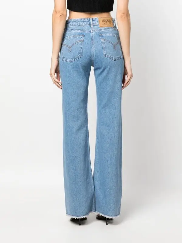 Moschino Raw-cut Mid-rise Flared Jeans