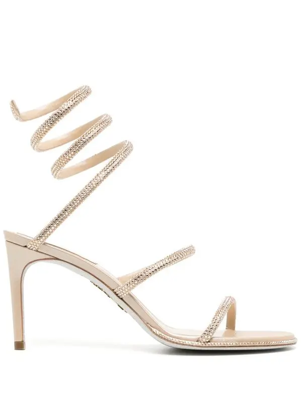 Rene Caovilla Cleo 80mm Sandals - Gold