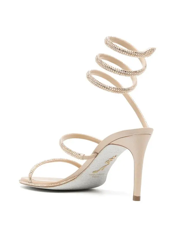 Rene Caovilla Cleo 80mm Sandals - Gold